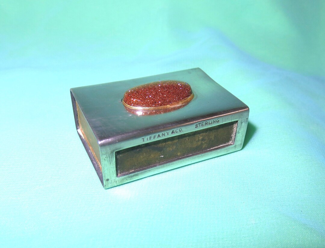 Vintage Tiffany & Co. Sterling Silver Match Box Safe With Bezel Set ...