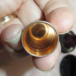 Antique Leather Dennison Mfg. Co Thimble Holder - Velvet Thimble Stand ...