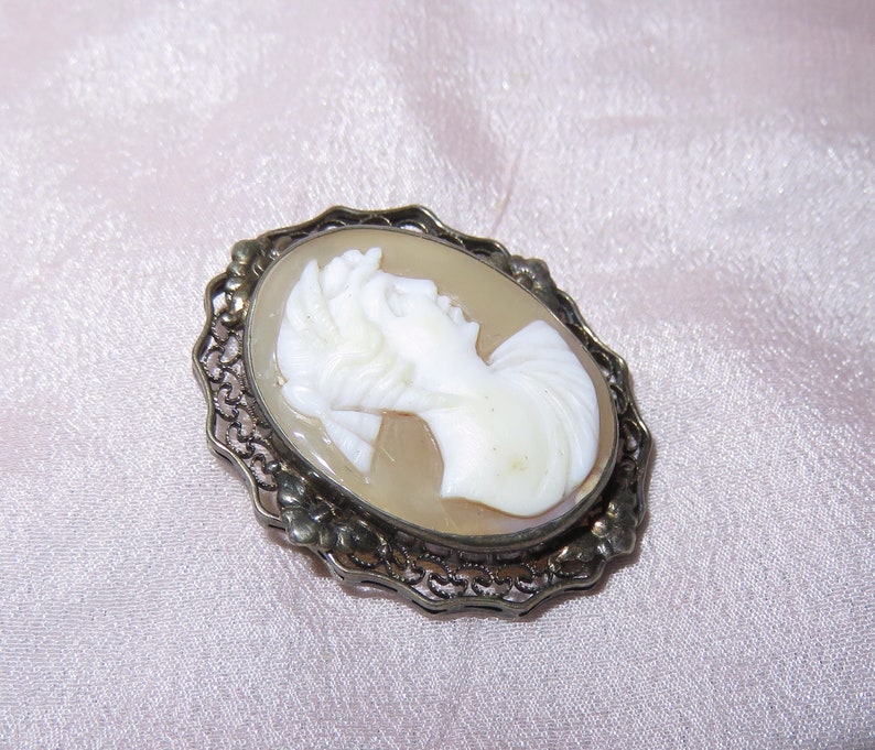 Antique 800 Gilt Silver Greek God Carved Shell Cameo Brooch - Etsy