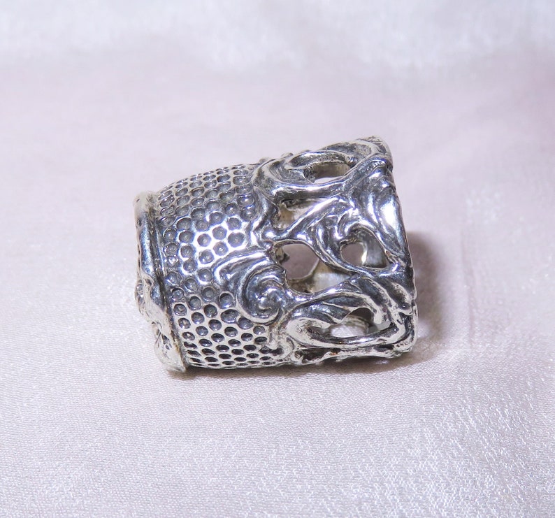 Vintage Sterling Silver Open Work Thimble Embossed Flower | Etsy
