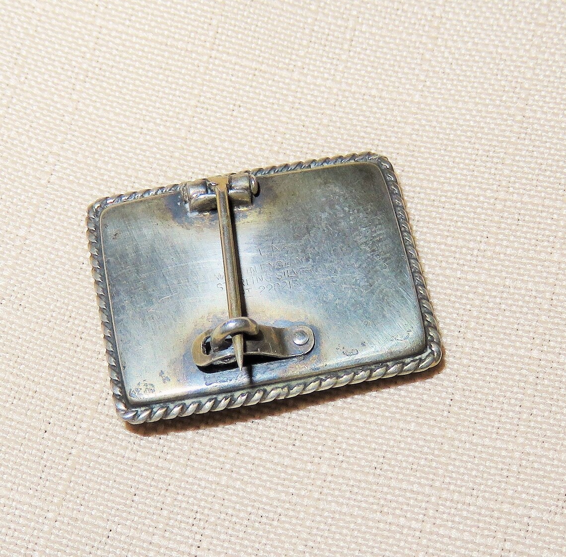 Antique England Sterling Silver Framed Brooch blue | Etsy