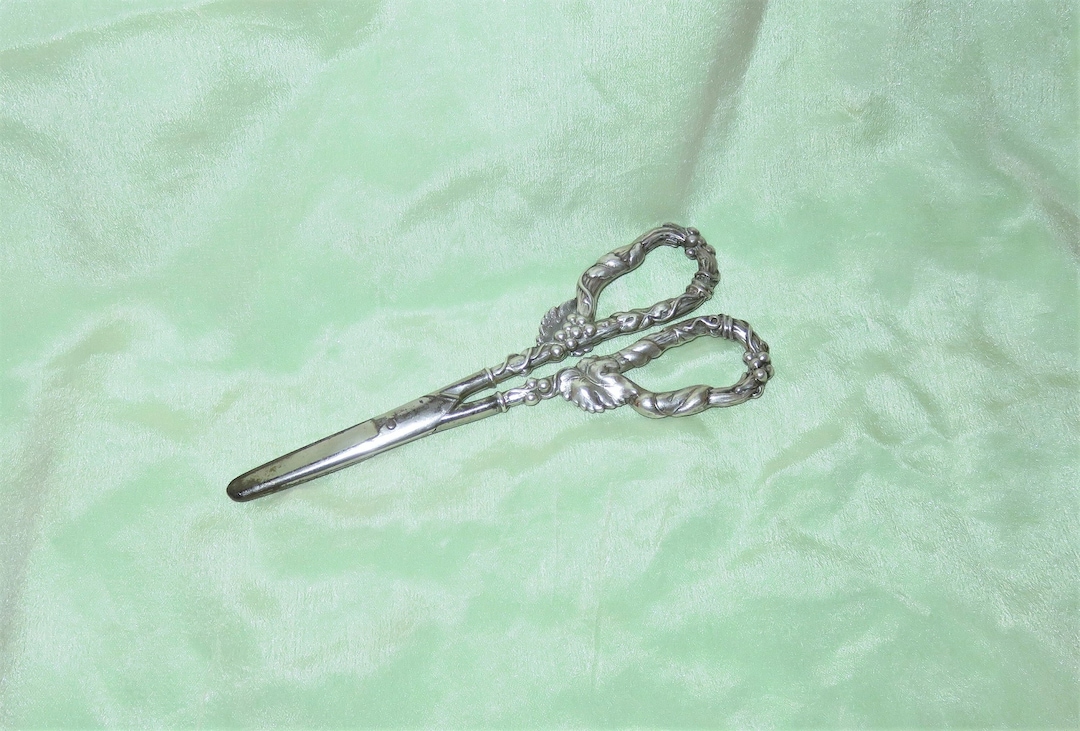 Antique Sterling Silver Grape Shears Scissors - Ornate Grapes, Grape ...