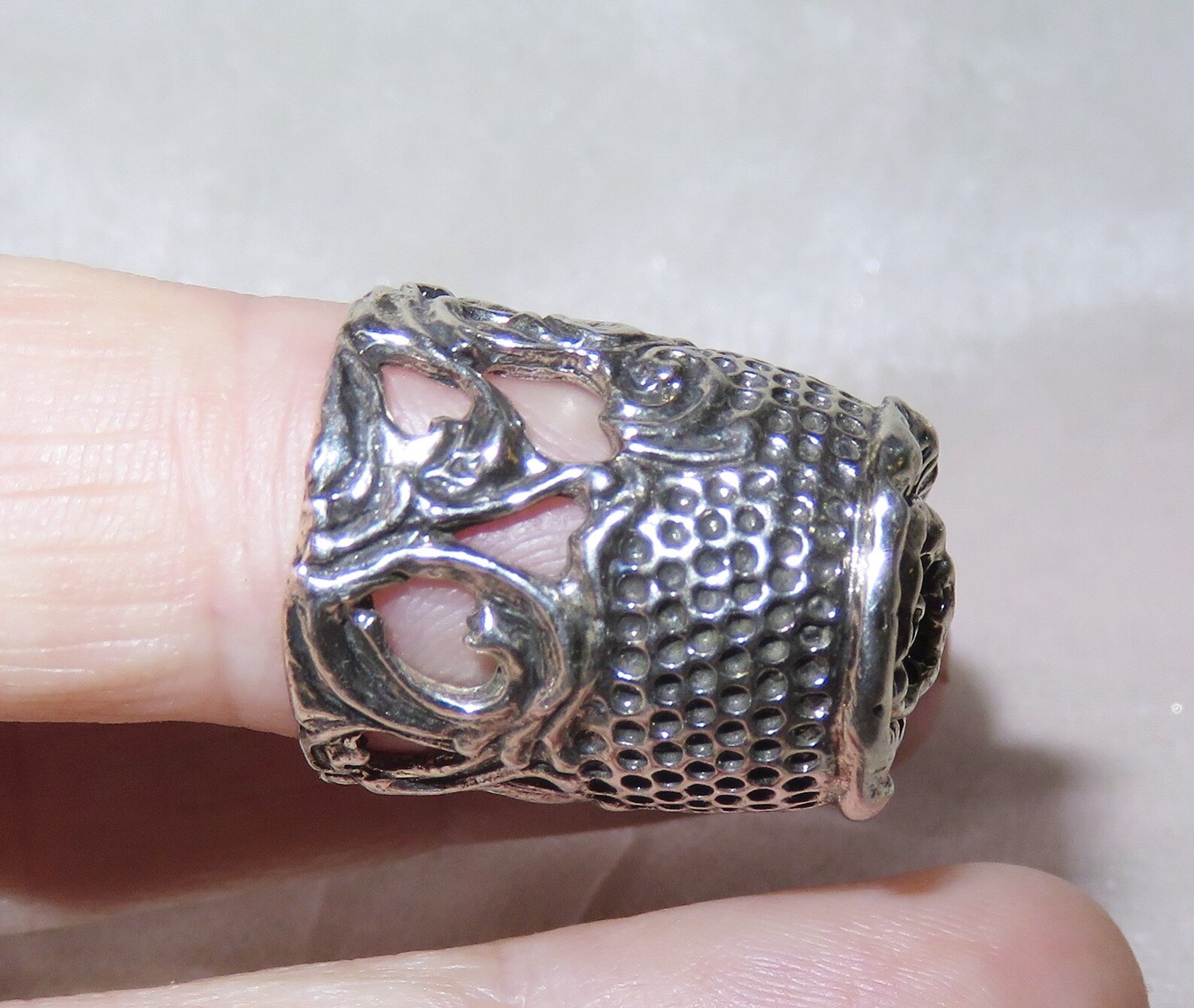 Vintage Sterling Silver Open Work Thimble Embossed Flower | Etsy