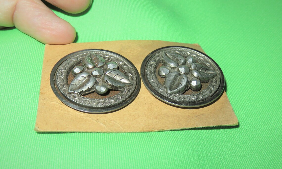 Large Antique Victorian Steel Cup Buttons Set Pair Faceted | Etsy