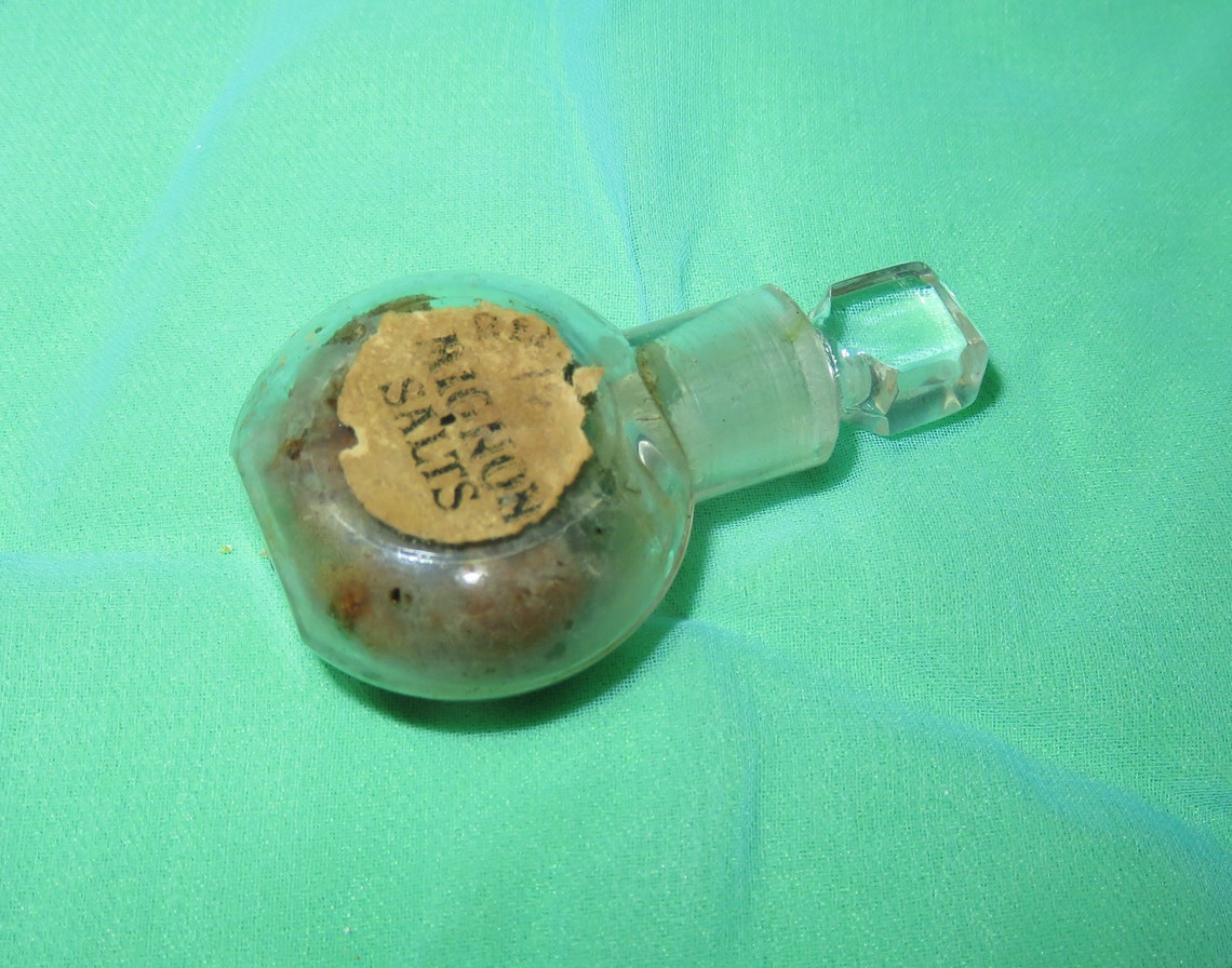 Antique Small Clear Glass Smelling Salts Bottle & Ground Glass - Etsy