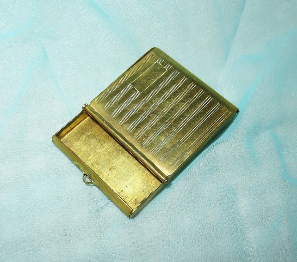 Antique Engraved Gilt Brass Matchbook Holder Case & Blank - Etsy