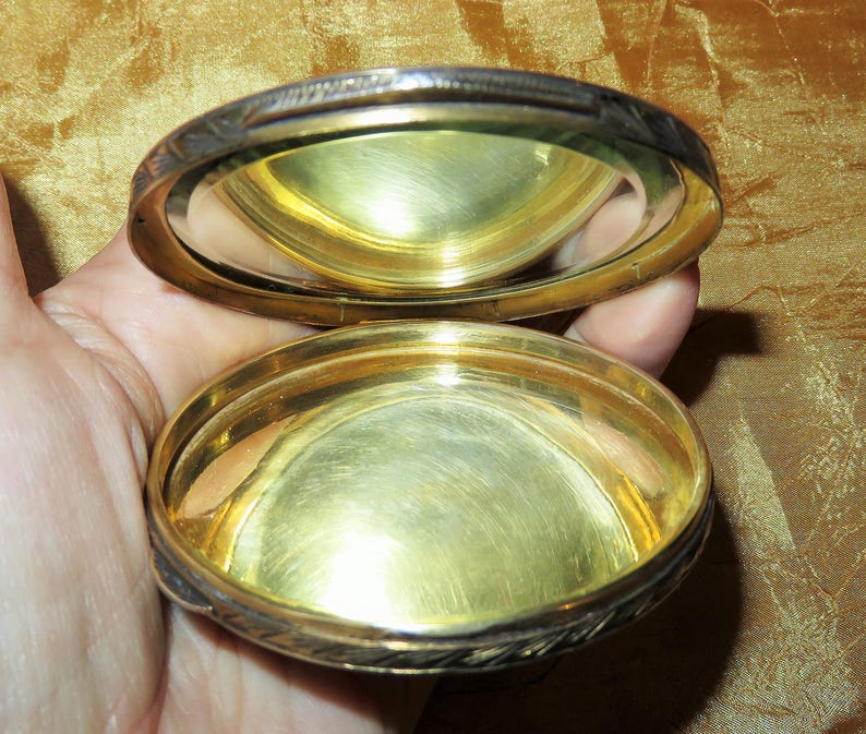 Italian Italy 800 Silver Compact Case-enameled & Chased Hand | Etsy