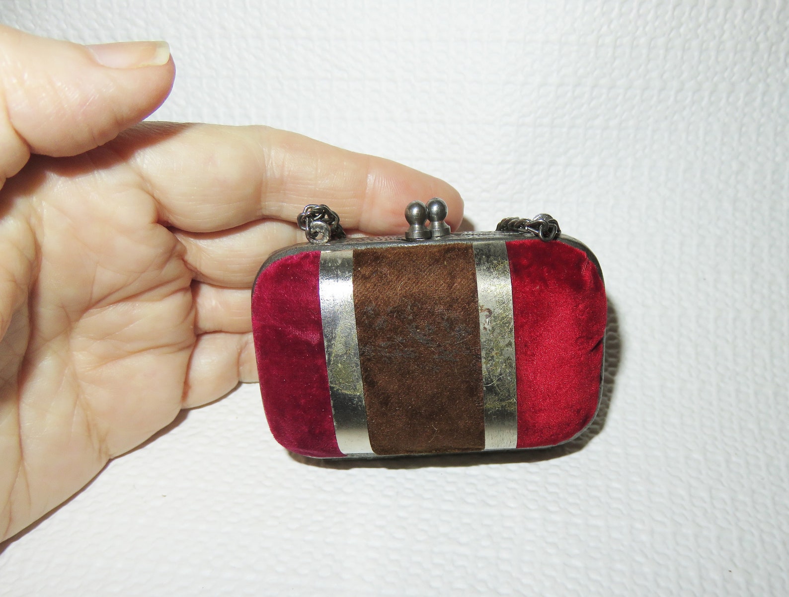 Antique Velvet Fashion Doll Purse - Valise Style Coin Purse - Victorian ...