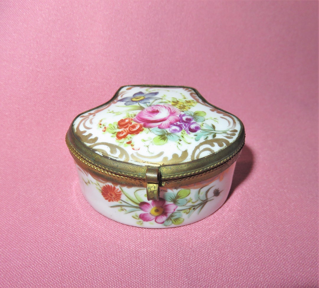 Antique Rome Italy Hand Painted Porcelain Box-bronze Mounted - Etsy