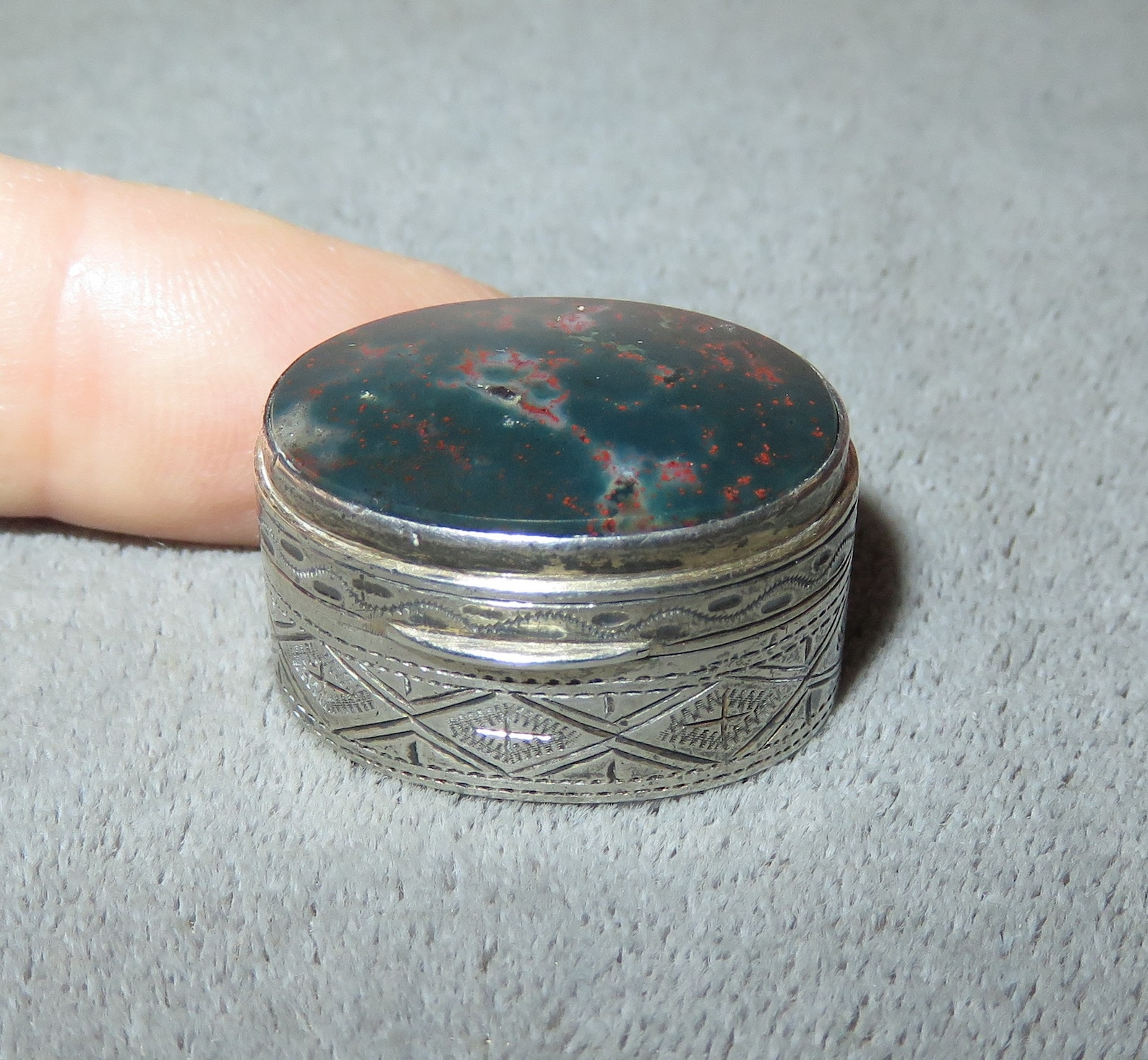 Antique French Silver Agate Box-Snuff Box-Patch Box-Pill | Etsy