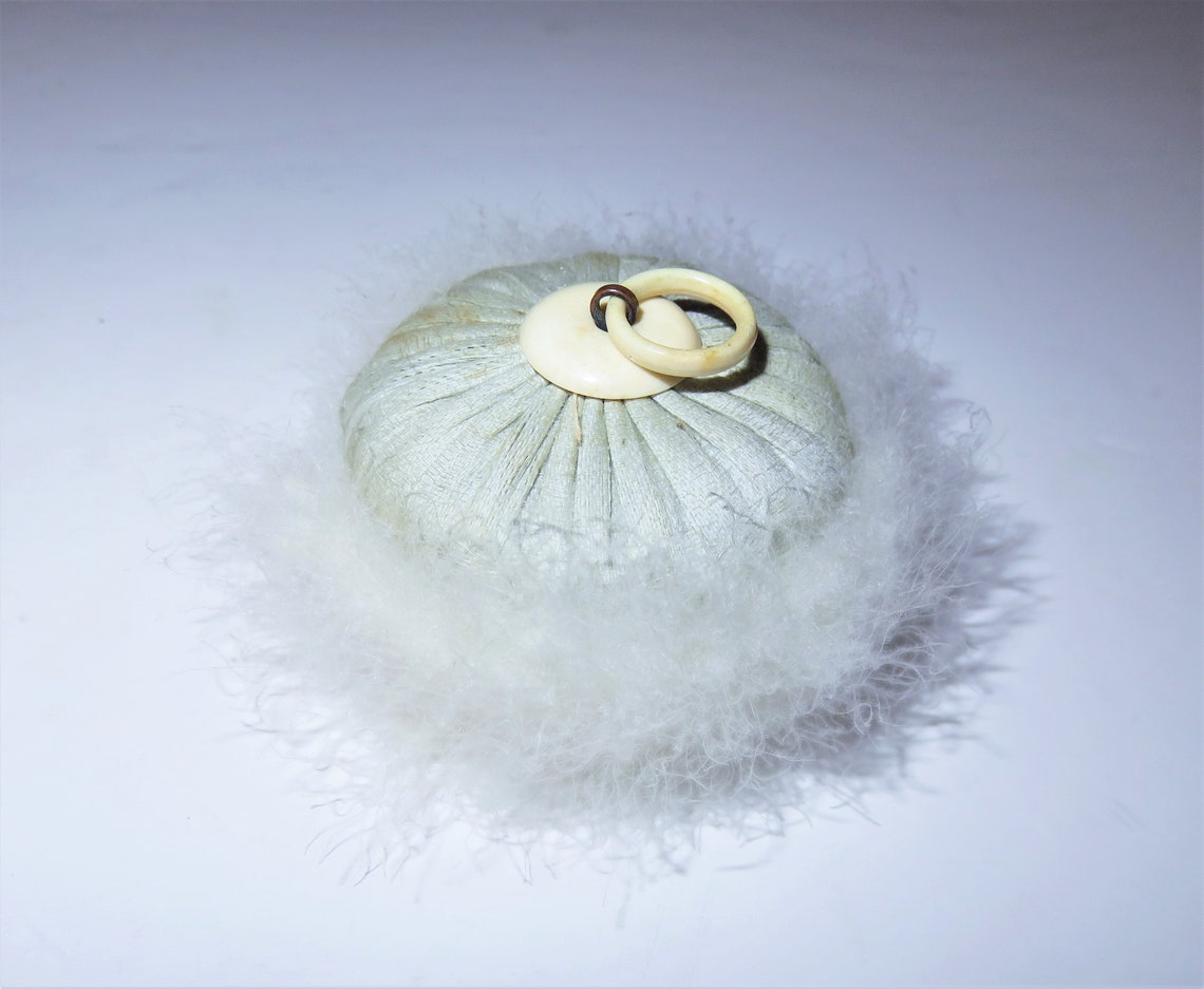 Antique Swans Down and Silk Powder Puff With Bone Handle & - Etsy