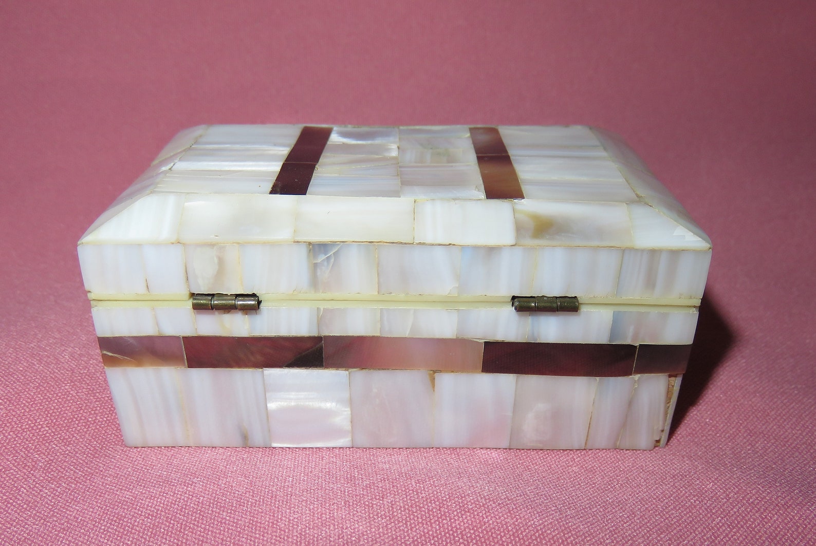 Antique Victorian Mother of Pearl & Abalone Shell Trinket Box ...