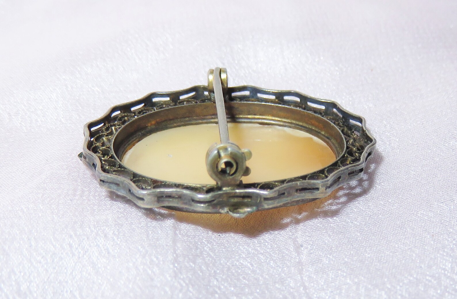 Antique 800 Gilt Silver Greek God Carved Shell Cameo Brooch - Relief ...