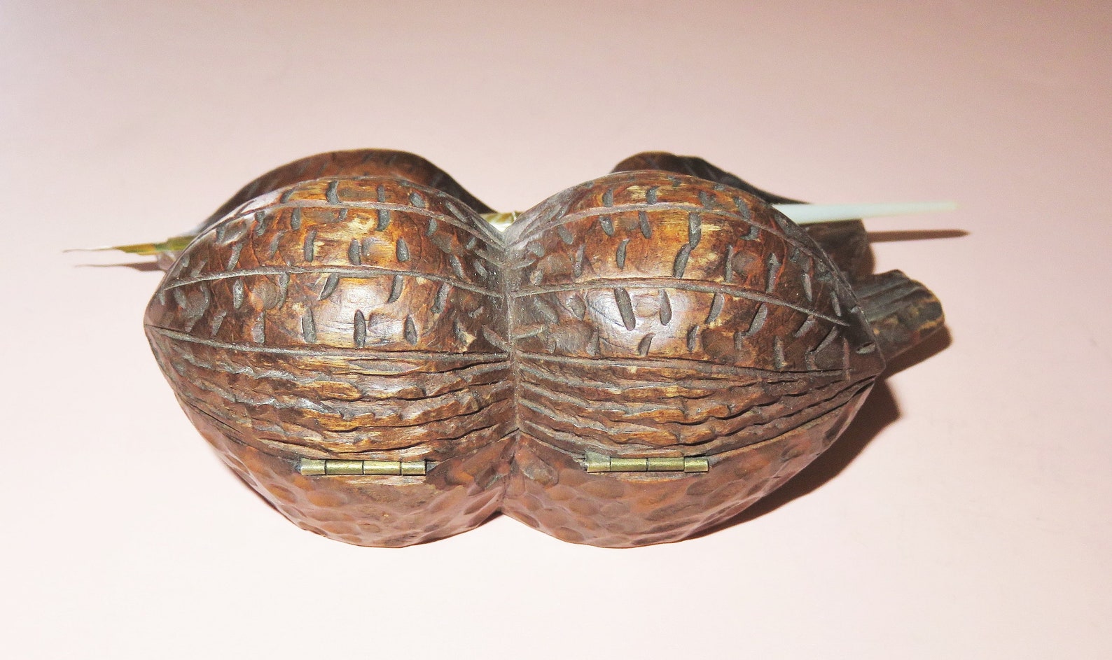 Antique Hand Carved Black Forest Double Walnuts Ink Well | Etsy