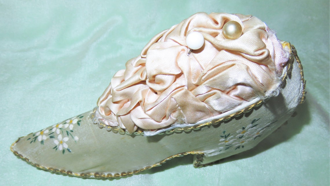 Victorian Antique Silk Covered Figural Shoe Pin Cushion Hand - Etsy