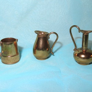 Vintage Miniature Pitchers Collection 4 Blown Glass Pitchers 3 Copper ...