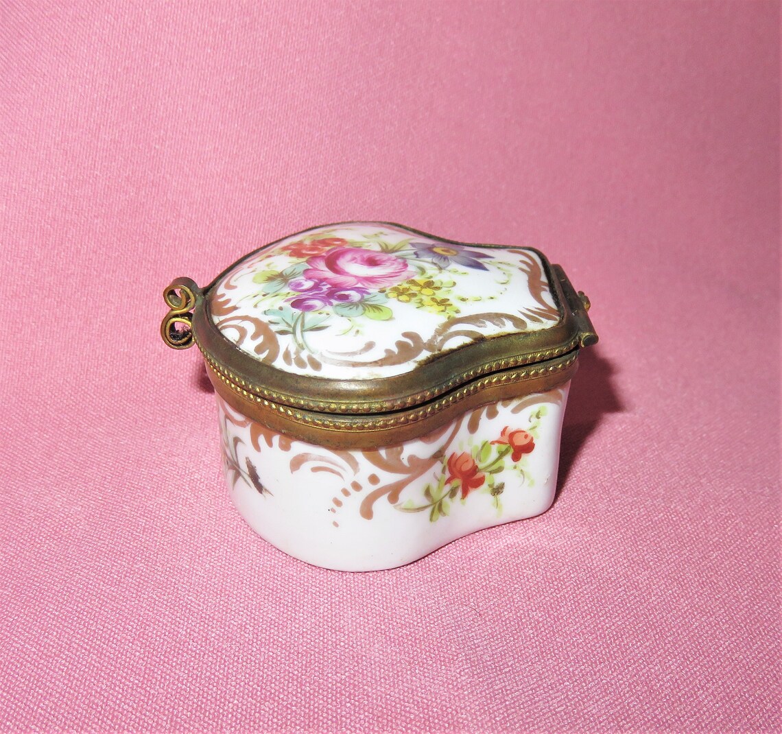 Antique Rome Italy Hand Painted Porcelain Box-bronze Mounted - Etsy
