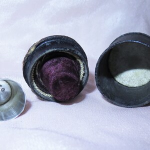 Antique Leather Dennison Mfg. Co Thimble Holder - Velvet Thimble Stand ...