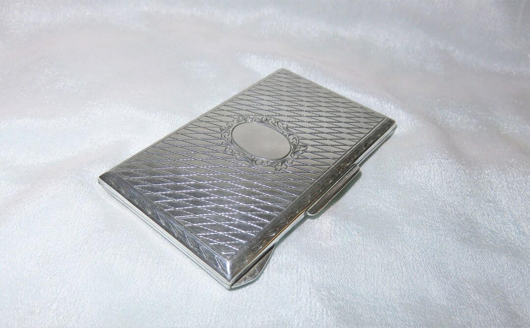 Antique Sterling Silver Engraved Compact Case With Swans Down Puff ...
