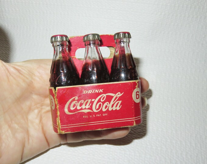 Antique Miniature Coca Cola Six Pack of Miniature Bottles in Bill's ...