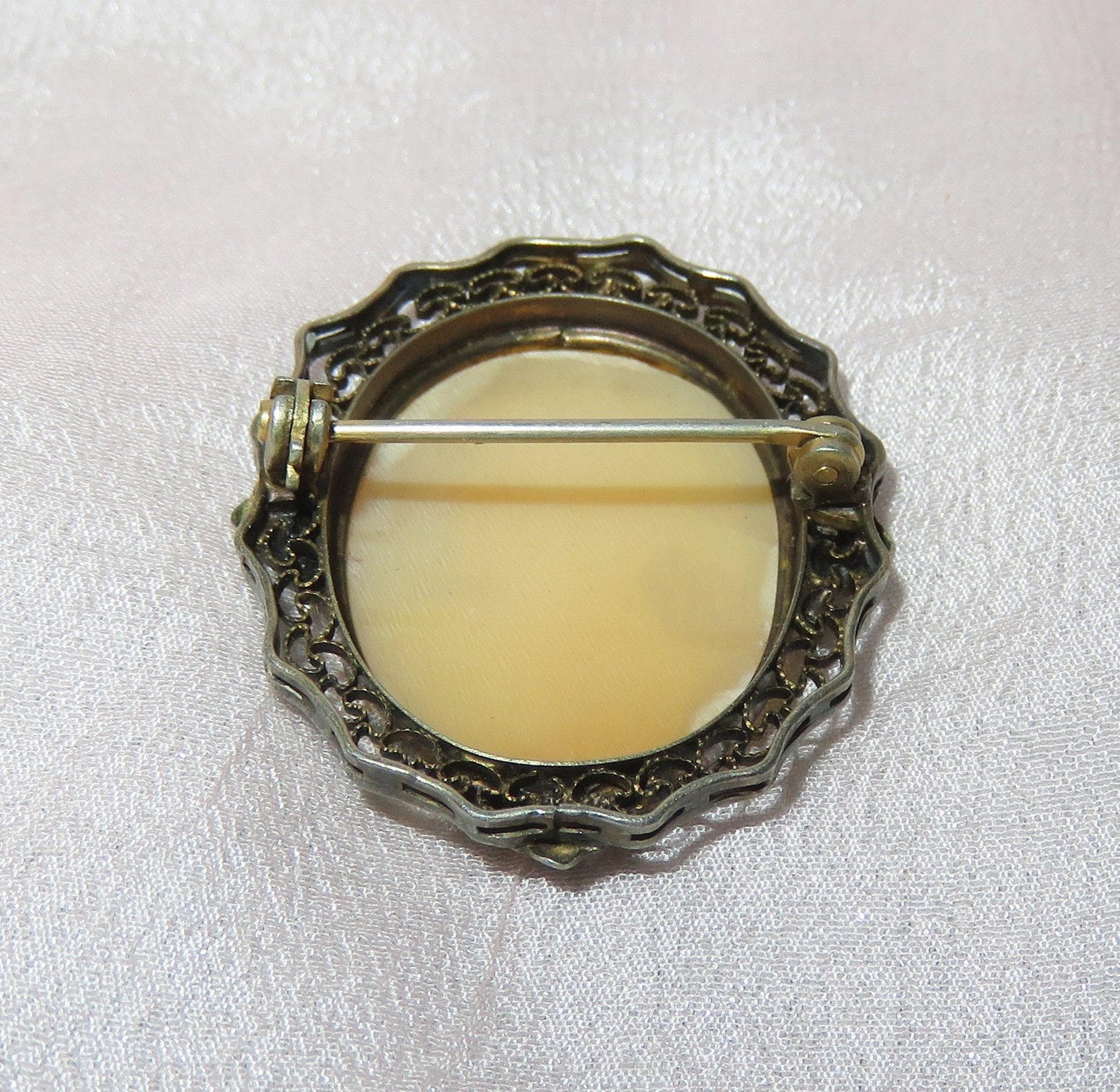 Antique 800 Gilt Silver Greek God Carved Shell Cameo Brooch - Relief ...
