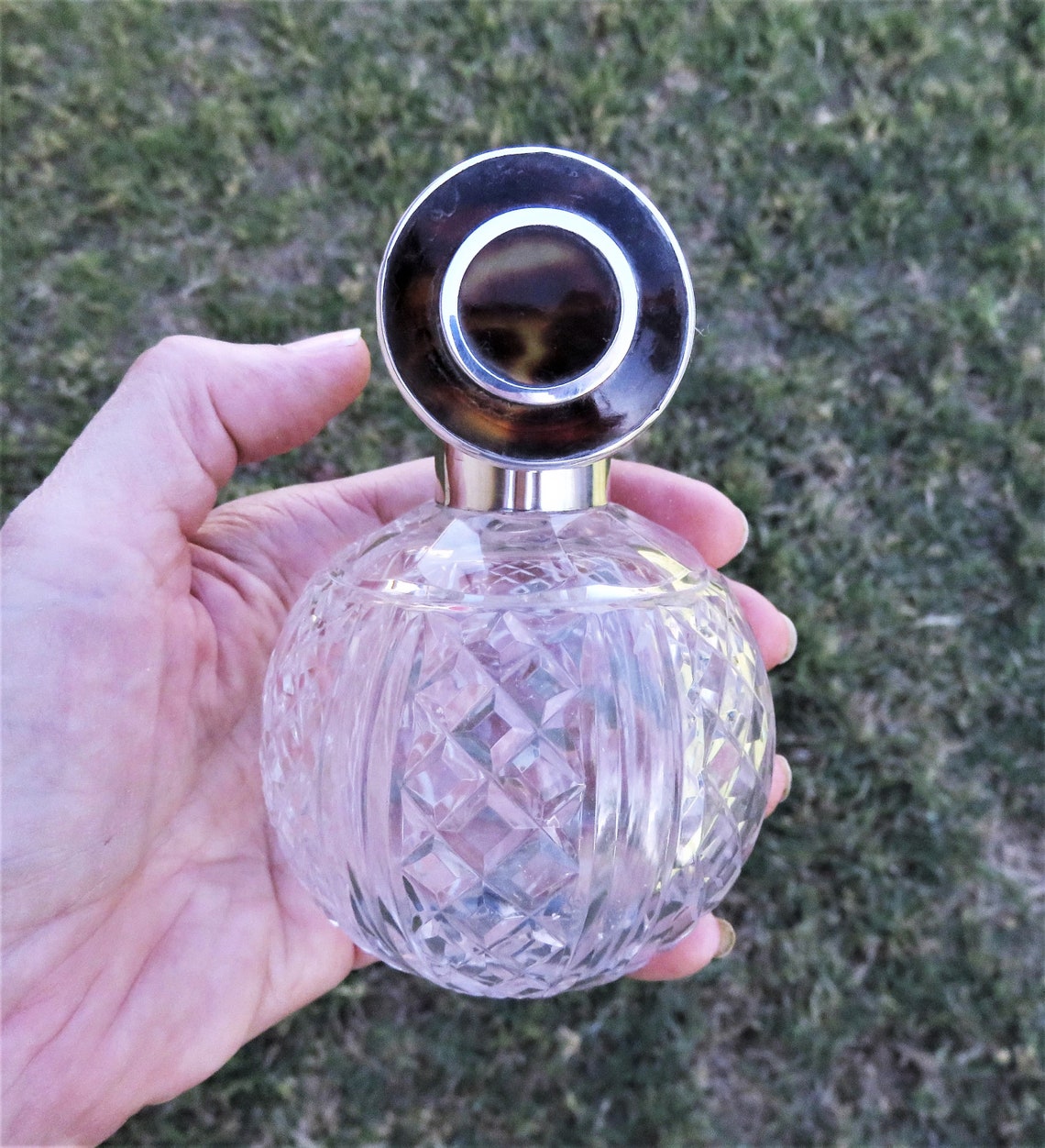 Antique Sterling Silver Crystal Perfume Bottle Scent Bottle - Etsy