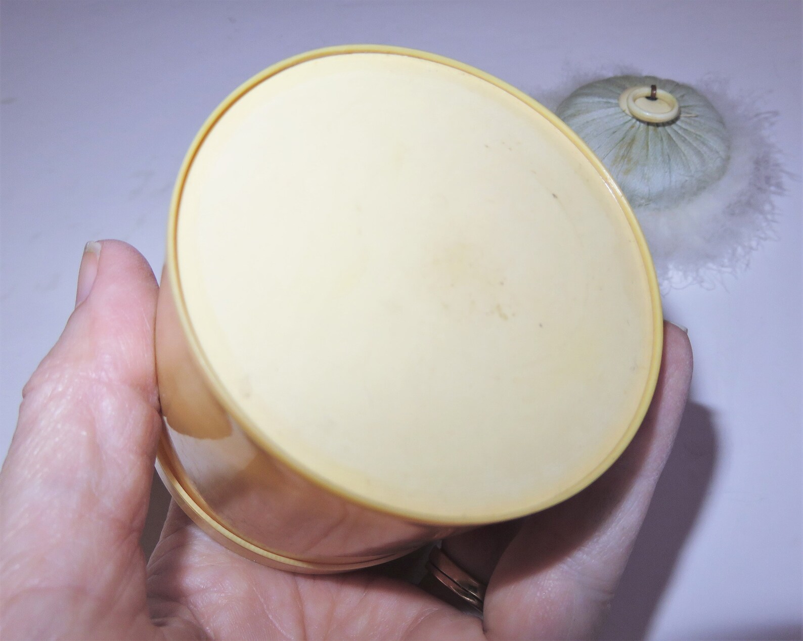 Antique Swans Down and Silk Powder Puff With Bone Handle & - Etsy