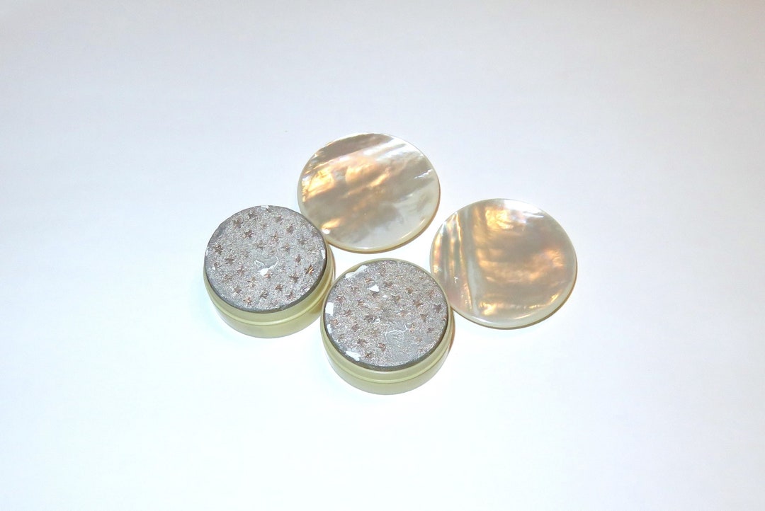 Antique Pair of Round Celluloid Vanity Boxes With Mother of Pearl Lids ...