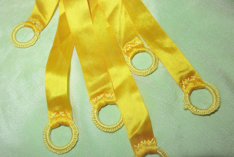 Antique Gold Silk Ribbon Sewing Chatelaine Six Ribbons and | Etsy