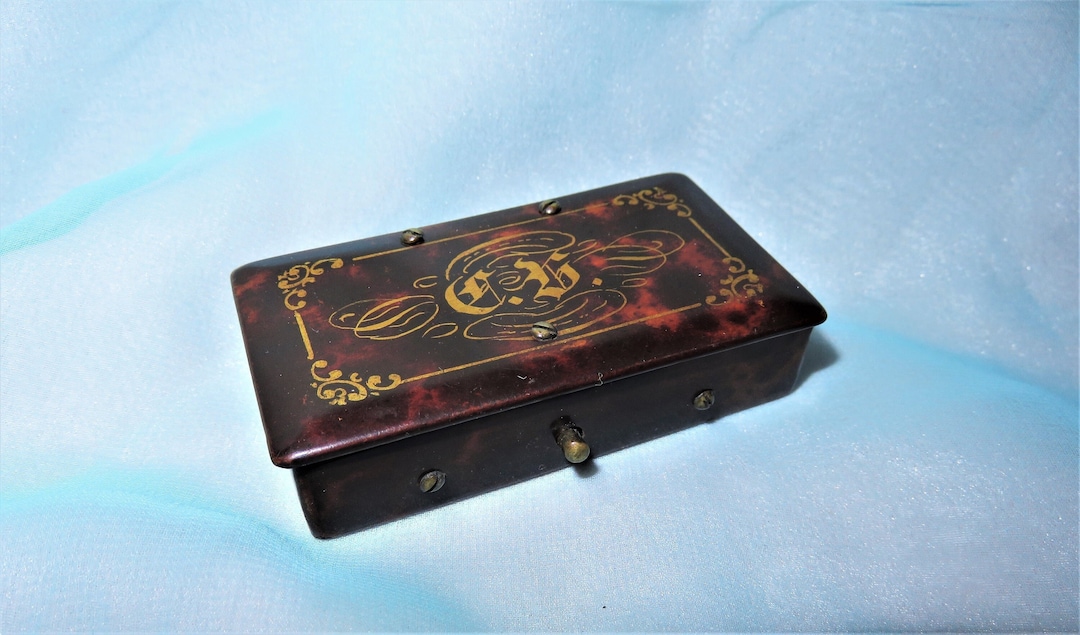 Antique Georgian Faux Tortoiseshell Veneer Box Antique Match Safe ...