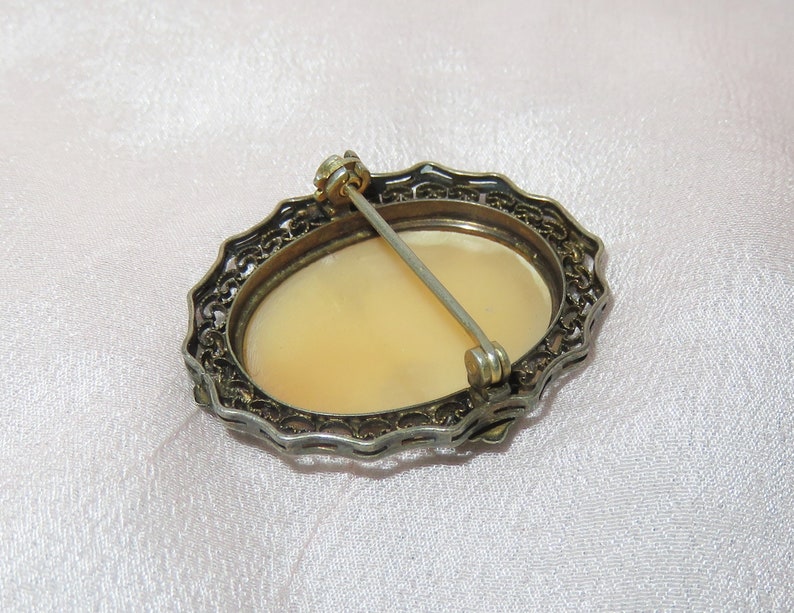 Antique 800 Gilt Silver Greek God Carved Shell Cameo Brooch - Relief ...