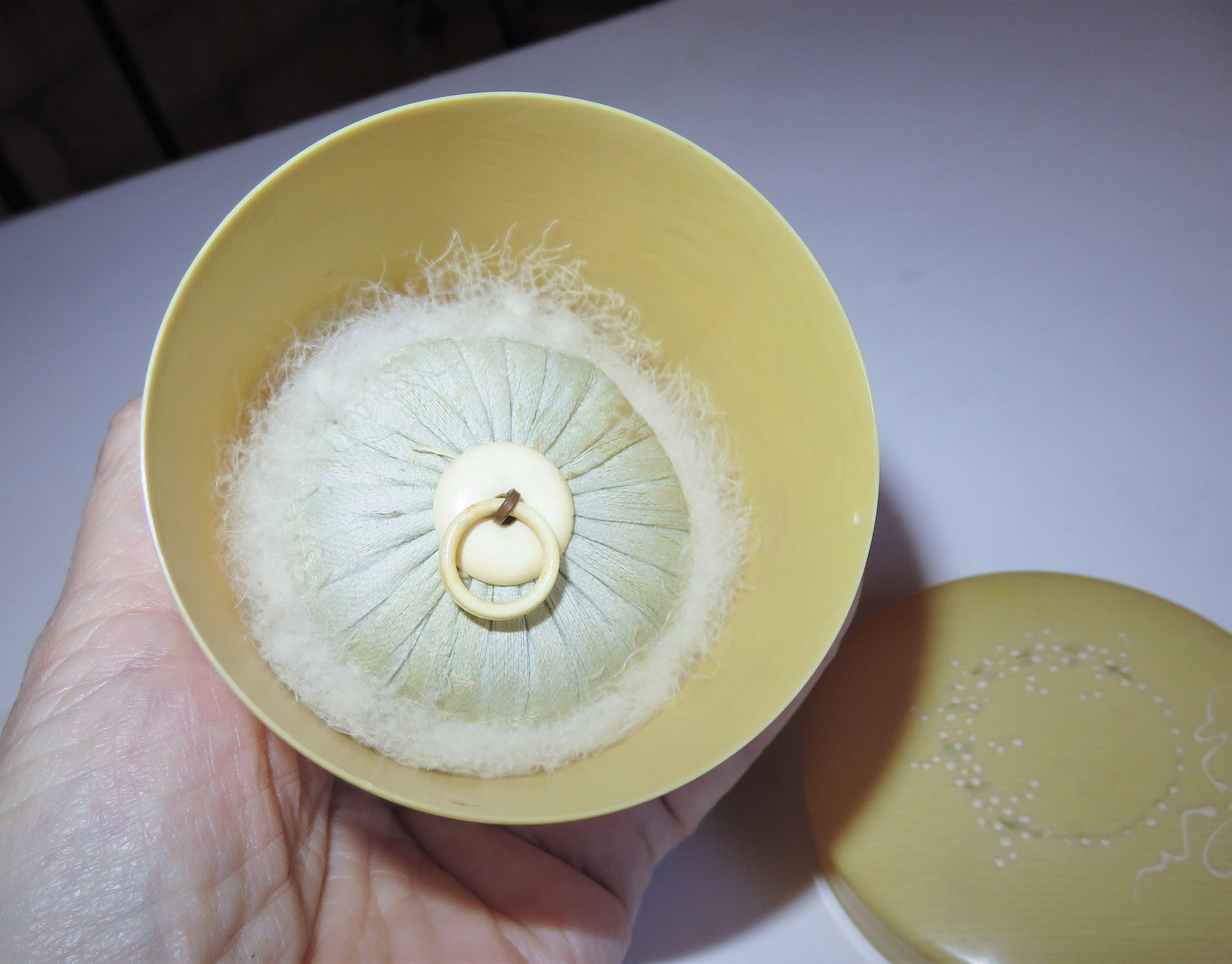 Antique Swans Down and Silk Powder Puff With Bone Handle & - Etsy