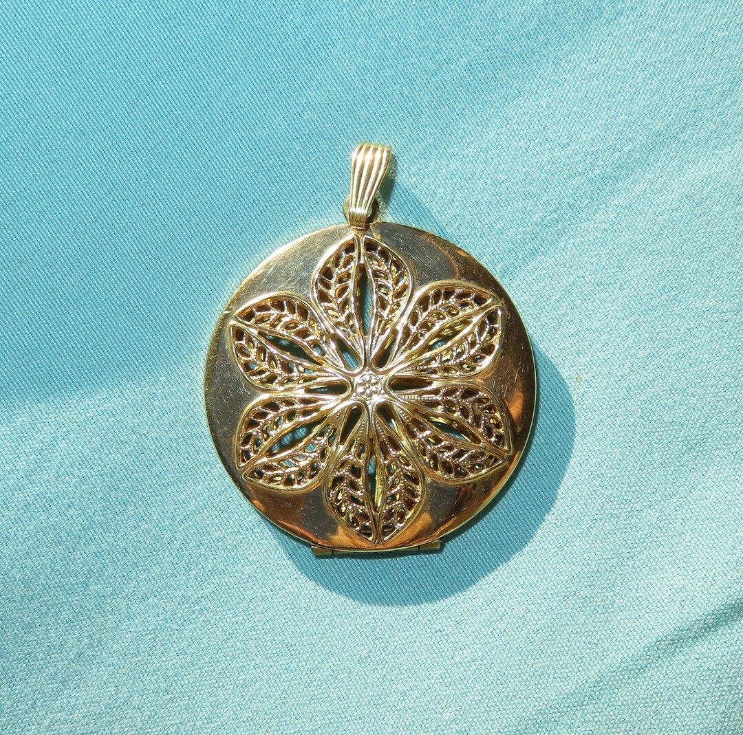 Vintage Gold Filled Pierced Openwork Locket Pendant - Scent Vinaigrette ...