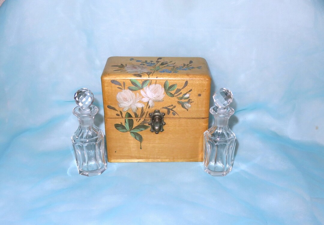 Antique Perfume Bottle Casket - Perfume Caddy - Perfume Chest - With ...