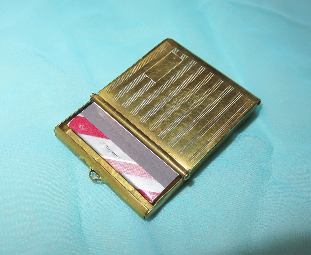 Antique Engraved Gilt Brass Matchbook Holder Case & Blank - Etsy