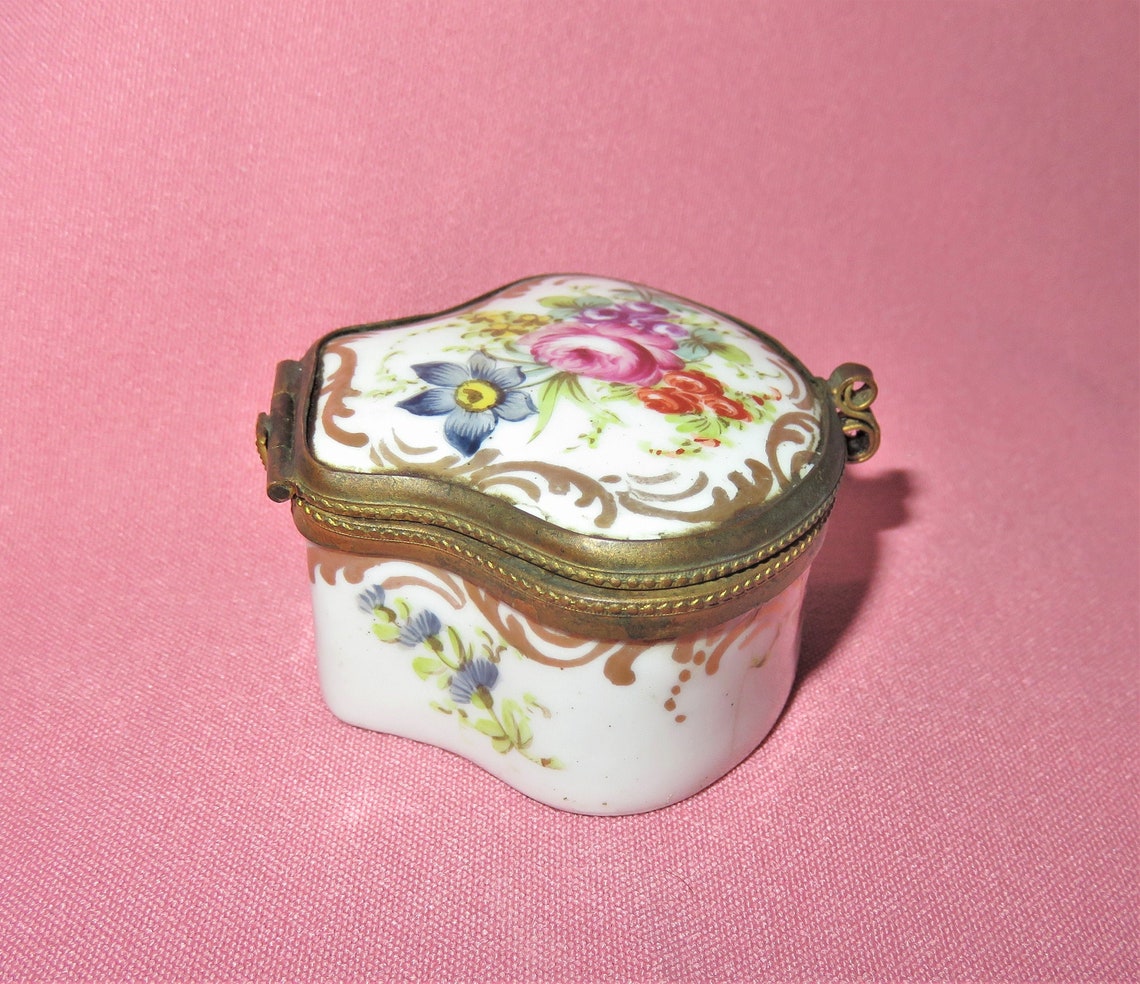 Antique Rome Italy Hand Painted Porcelain Box-bronze Mounted - Etsy