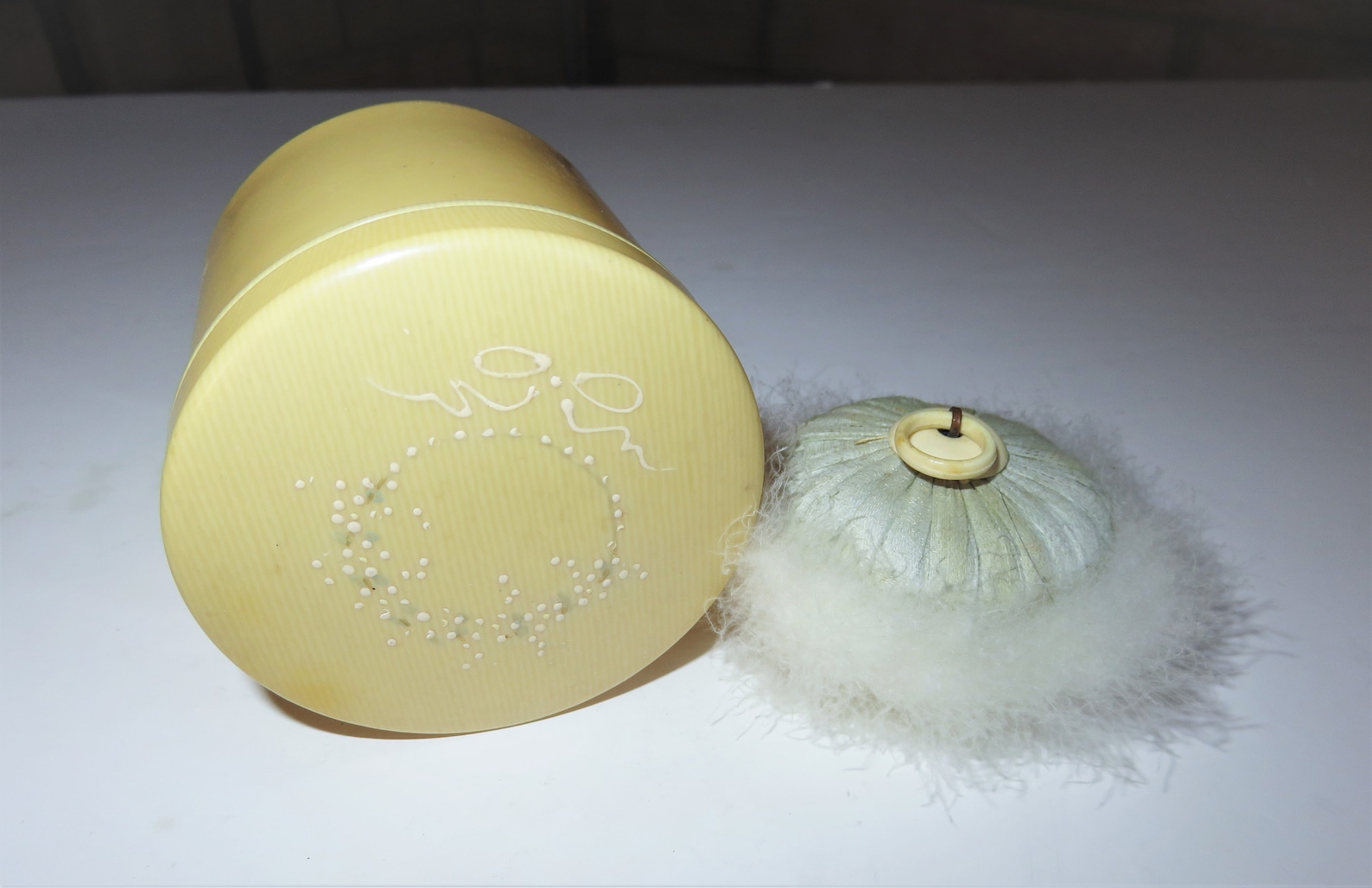 Antique Swans Down and Silk Powder Puff With Bone Handle & - Etsy