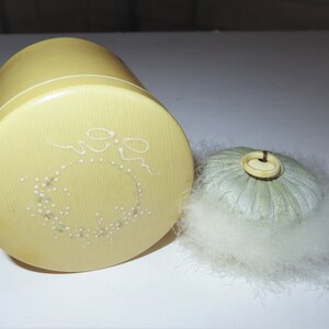 Antique Swans Down and Silk Powder Puff With Bone Handle & Antique ...