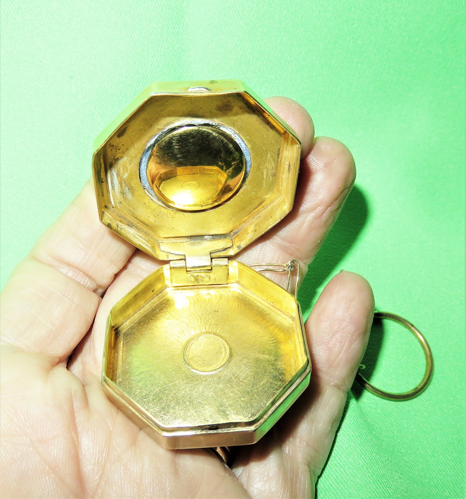 Antique Enamel Finger Ring Dance Compact Hinged Brass - Etsy