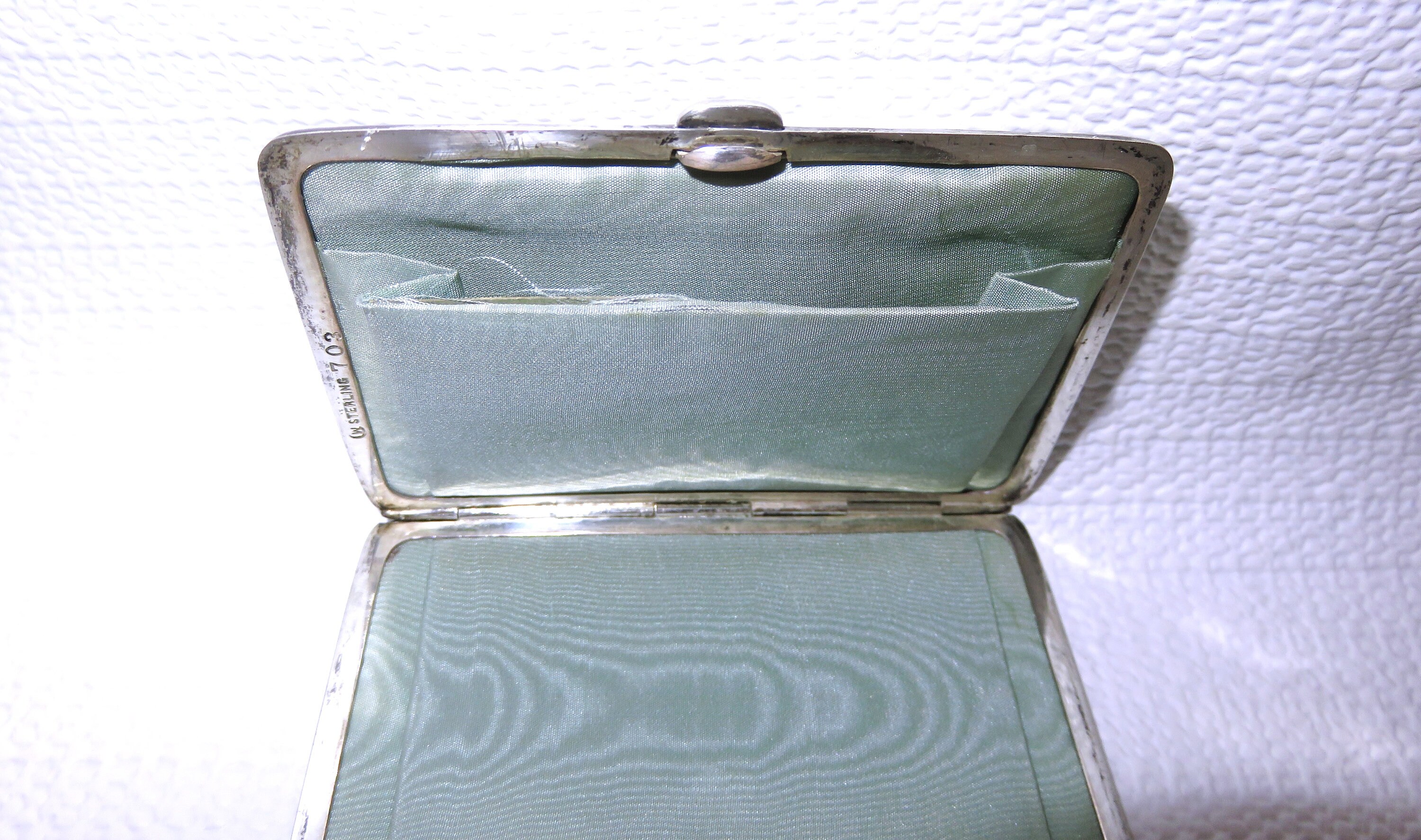 Antique Sterling Silver Engraved Calling Card Case With Chain Handle ...