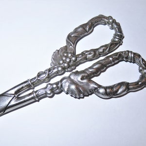 Antique Sterling Silver Grape Shears Scissors - Ornate Grapes, Grape ...
