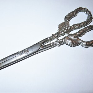 Antique Sterling Silver Grape Shears Scissors - Ornate Grapes, Grape ...