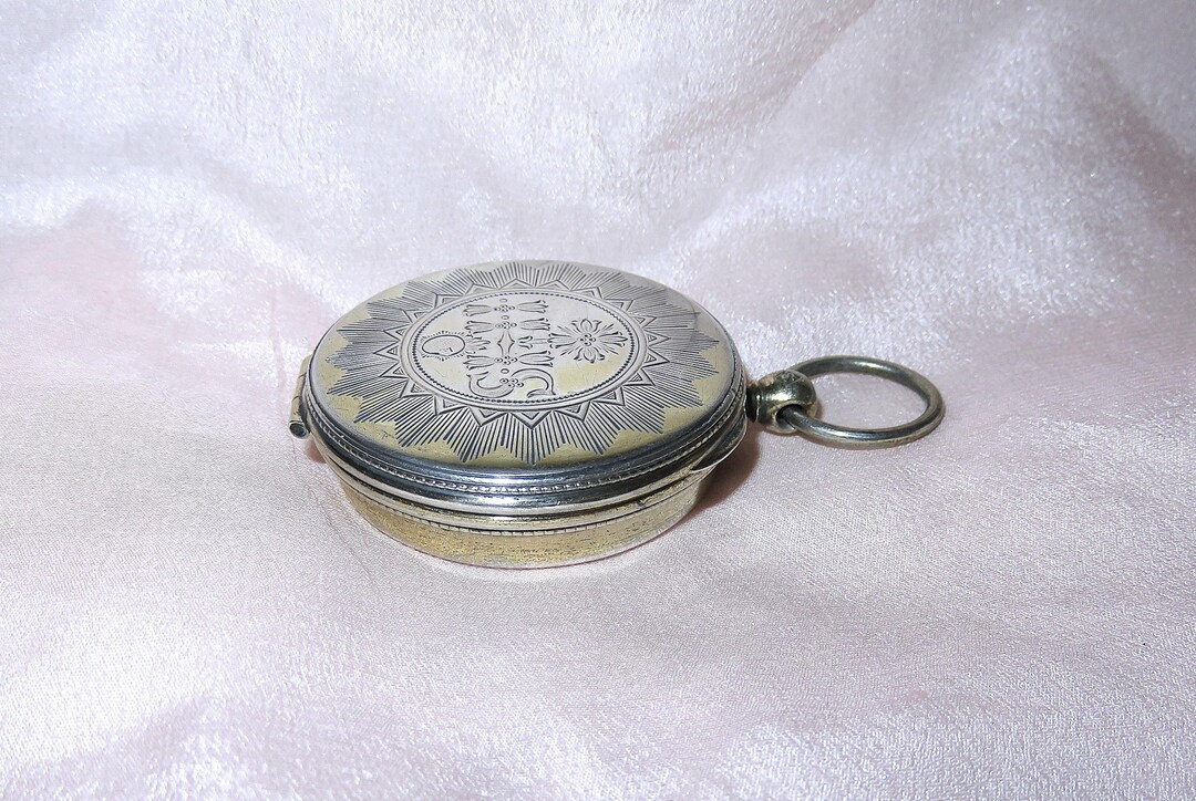 Antique Sterling Silver Holy Communion Pyx - Communion Host Eucharist ...