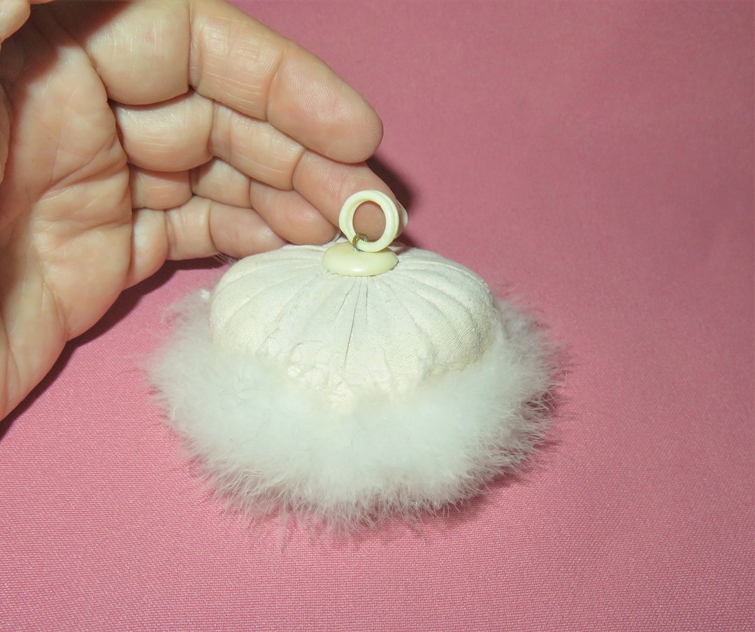 Antique Victorian Swan's Down Powder Puff - French Swansdown Feather ...