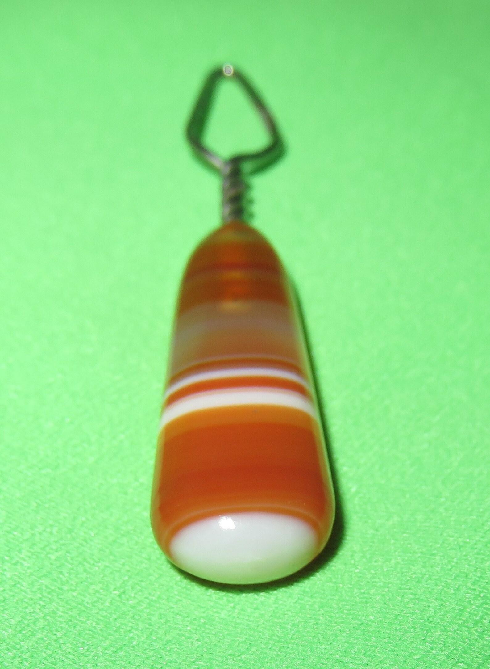 Antique Polished Banded Agate Handle Carved Button Hook-silver Metal ...
