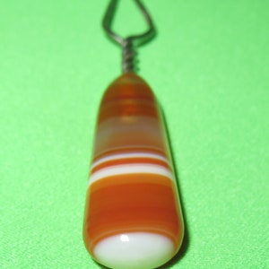 Antique Polished Banded Agate Handle Carved Button Hook-silver Metal ...
