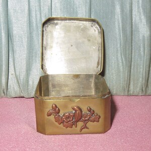 Antique Brass/bronze Mixed Metals Japanese Meiji Era Hinged Box- Pill ...