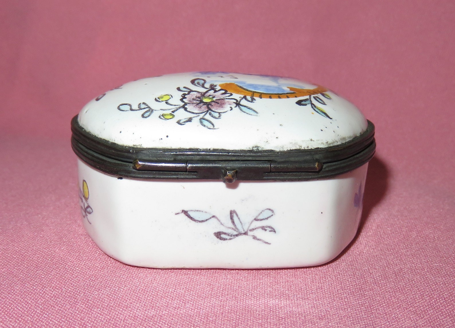 Antique Porcelain Box - Bronze Mounted Snuff Box - Pill Box - Patch Box ...