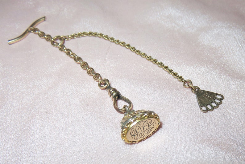 Antique Gold Filled Watch Chains and Gold Filled Stamp Seal | Etsy