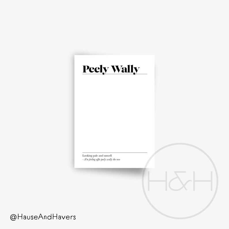Peely Wally Get Well Card Get Well Soon Scottish Cards - Etsy